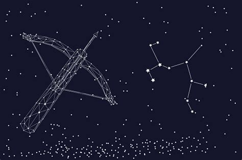 조디악 기호 궁수자리 점성술 별자리의 상징 수평 배너 엽서 브로셔 페이지 소책자 용 템플릿 과학에 대한 스톡 벡터 아트 및 기타