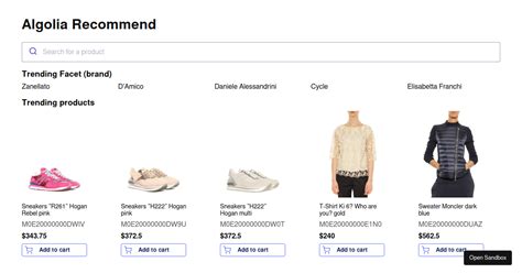 Algoliarecommend React Example Codesandbox