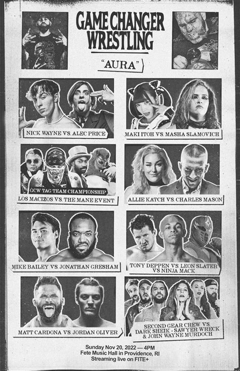 GameChangerWrestling On Twitter TODAY PM GCW Goes LIVE From PROVIDENCE Watch GCWAura And
