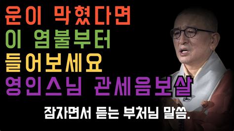 관세음보살 영인스님 독송 염불 1시간 부처님말씀 부처님가르침 긍정적마인드 긍정의말 긍정의한줄 인생조언 지혜 자기수행 좋은글 석가모니 염불 관세음보살