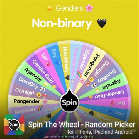 I Rolled Non Binary 🖤 In ☀️ Genders 🌸 Spinthewheelapp Spinthewheel 👉