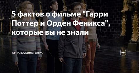 5 фактов о фильме Гарри Поттер и Орден Феникса которые вы не знали Курилка кинотеатра Дзен