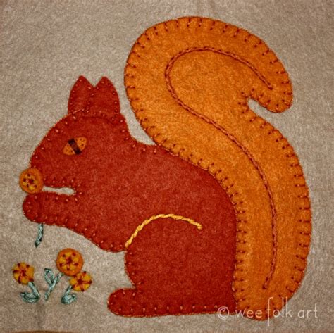 Squirrel Applique Block Wee Folk Art Squirrel Applique Block Wee Folk Art