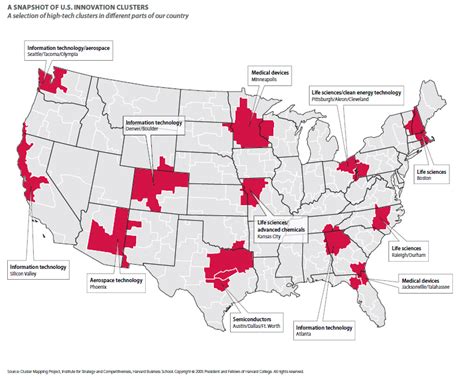Usa Innovation Clusters Urenio Intelligent Cities Smart Cities
