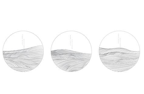 Abstract Landscape Background With White And Grey Japanese Wave Pattern