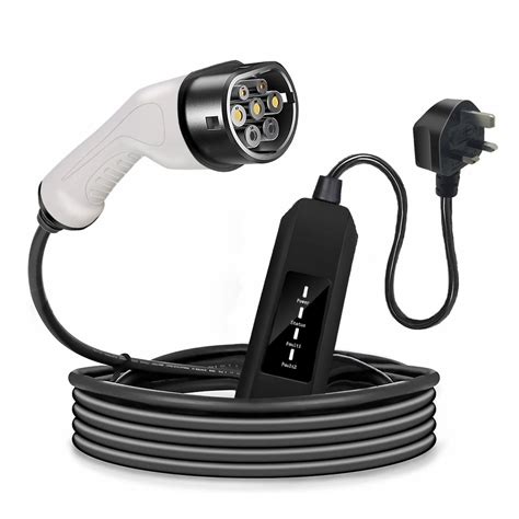 Ev Charging Cable Type 2 Uk Plug 3 Pin Electric Vehicle Car Charger