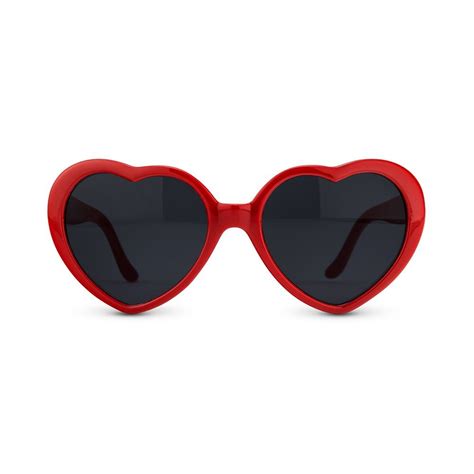 Womens Unique Shaped Bachelorette Party Sunglasses Red Hearts