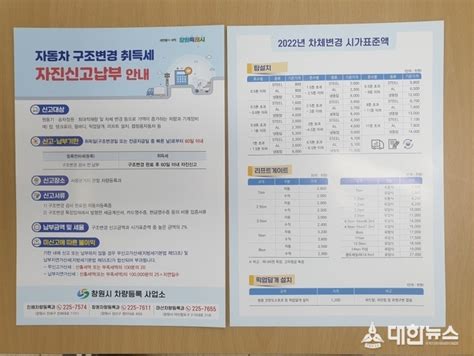 창원시 차량 구조변경 취득세 신고납부 안내문 제작·배부 창원시 차량 구조변경 취득세 신고납부 안내문 제작·배부