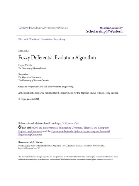 Fuzzy Differential Evolution Algorithm Pdf Nonlinear Programming Mathematical Optimization