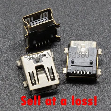 10PCS Mini USB Port 5 Pin Type B SMD MICRO USB Female Jack Connector Socket Copper For MP3 MP4