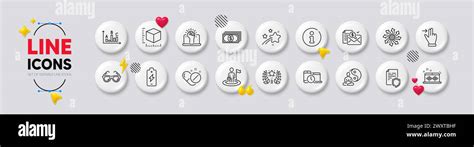 Touchscreen Gesture Falling Star And Accounting Report Line Icons For Web App Printing Vector
