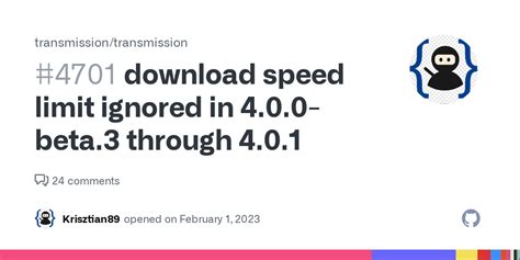 Download Speed Limit Ignored In 400 Beta3 Through 401 · Issue 4701 · Transmission