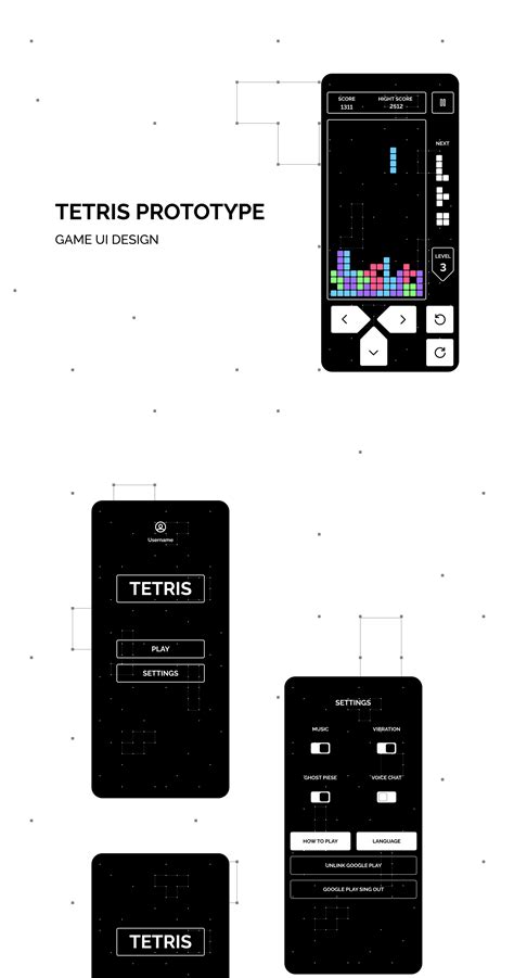 Tetris Prototype Game UI Design On Behance Tetris Prototype Game UI Design On Behance
