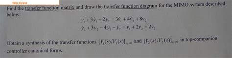 Find The Transfer Function Matrix And Draw The