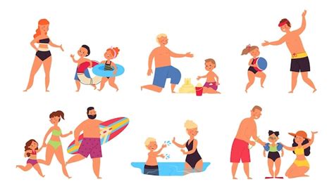 Sommerurlaub Mit Der Familie Papa Entspannt Ozean Frohe Feiertage