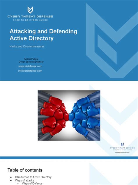 Attacking And Defending Active Directory Pdf Password Secure Communication
