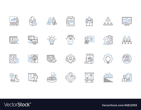Blueprint Line Icons Collection Architecture Vector Image