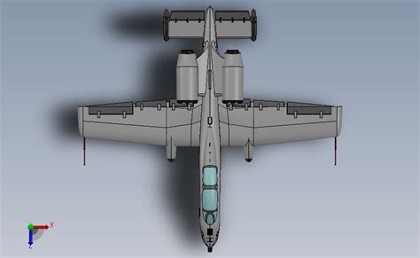 美国空军A 10 疣猪对地攻击机飞机喷气战斗机模型 SOLIDWORKS 2020 模型图纸下载 懒石网