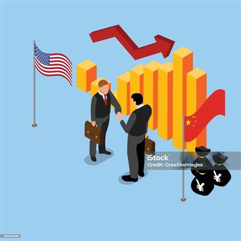 미국과 중국 국기 아이소메트릭 3d와 악수하는 두 사람 가방에 대한 스톡 벡터 아트 및 기타 이미지 가방 경제 관광객 Istock