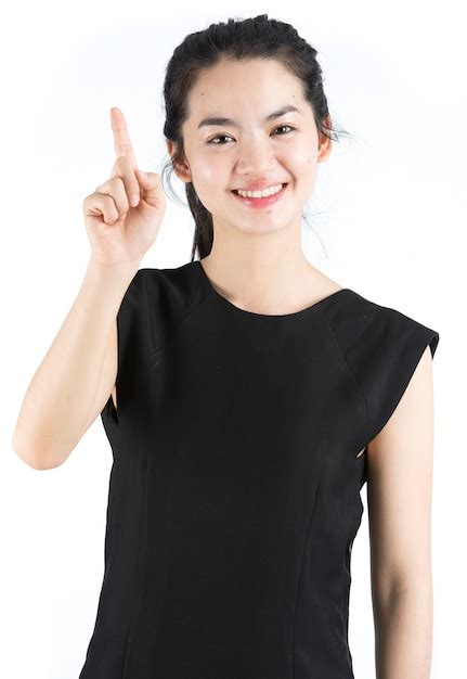 Jovencita Asiática Con Una Nueva Idea Foto Premium