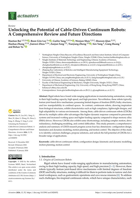 Pdf Unlocking The Potential Of Cable Driven Continuum Robots A