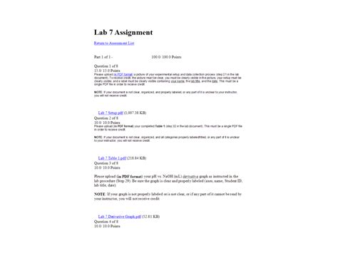 Chem134 Lab 7 Assignment Course Resources