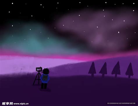 插画 极光设计图 风景漫画 动漫动画 设计图库 昵图网