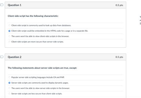 Solved Client Side Script Has The Following Characteristic
