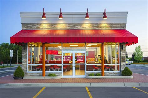 Front View Of A Fast Food Restaurant Franchise Store Stock Illustration Illustration Of