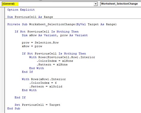 Vba How To Highlight Row When Click And Apply Code To All Tabs In