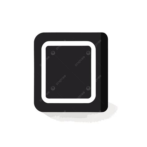 흰색 표면에 있는 빈 사각형 버튼 아이콘 벡터 흰색 배경에 판매의 단순한 검은색 아이콘 그림자 없음 작은 프레임 중앙 Png 일러스트 및 벡터 에 대한 무료 다운로드