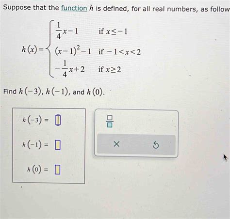 Solved Suppose That The Function H Is Defined For All Real Numbers