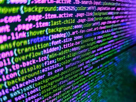 Application Web Source Code On Monitor Letters Chars And Digits Database Bits Access Stream