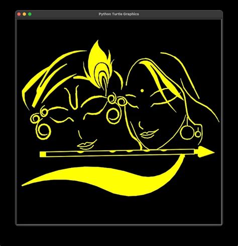 radha krishna drawing using python