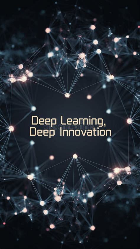 Glowing Nodes And Lines Form A Neural Network Text Reads Deep Learning Deep Innovation Stock