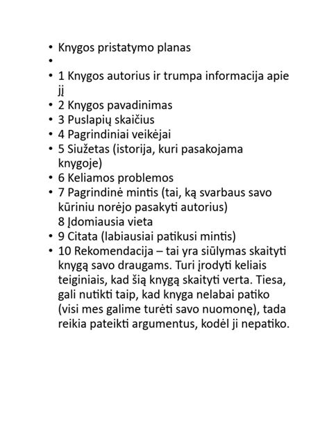 Knygos Pristatymo Planas Pdf