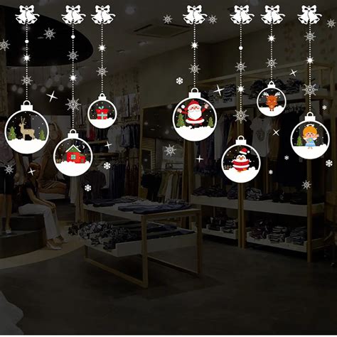 Рождественское украшение для дома гостиной Рождество Санта Клаус снеговик лось наклейка на