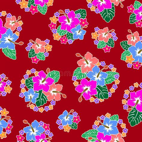 Cute Hibiscus Pattern Perfect For Textiles Stock Vector Illustration Of Plant Seamless