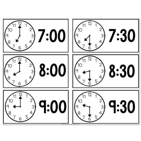 Classroom Setup Time Cards Large Lucky Little Learners