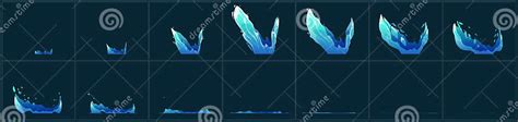 Water Splash Vfx Animation Sprite Sheet Stages Stock Vector