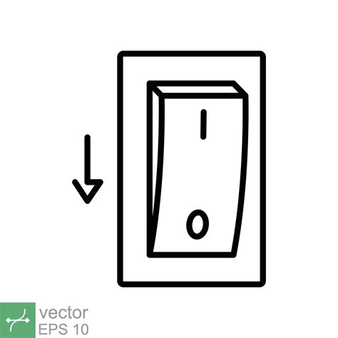 Light Off Electric Switch Icon Simple Outline Style Power Turn Off Button Toggle Switch Of