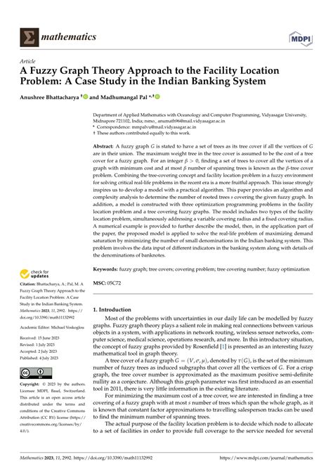 Pdf A Fuzzy Graph Theory Approach To The Facility Location Problem A