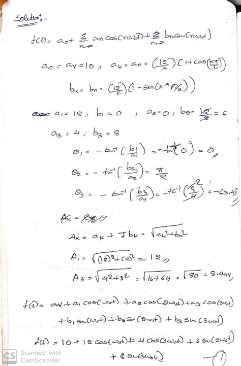 [solved] Given The Following Fourier Series Coefficients For A Voltage