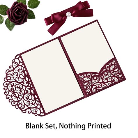 buy doris home 4 7 x7 inch 50pcs blank burgundy quinceanera invitations