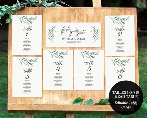 Wedding Table Assignments Template