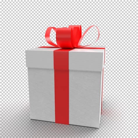 리본 생일 또는 결혼 선물 상자로 포장된 투명한 3d 선물 상자 렌더링 프리미엄 Psd 파일