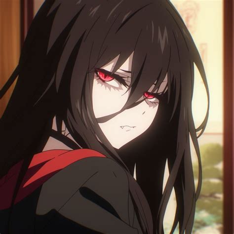 Female Anime Characters With Black Hair And Red Eyes