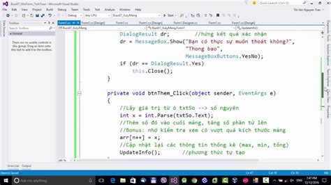 Lập trình hướng đối tượng UTE Buổi WinForm Thao tác trên mảng chiều dùng WinForm YouTube