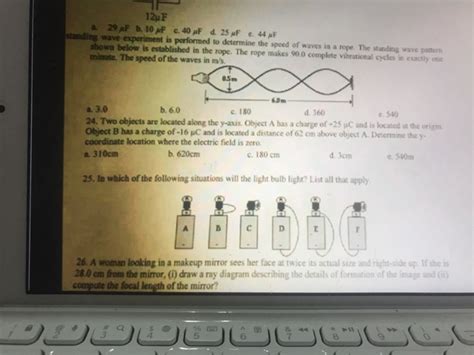 Solved Two Objects Are Located Along The Y Axis Object A