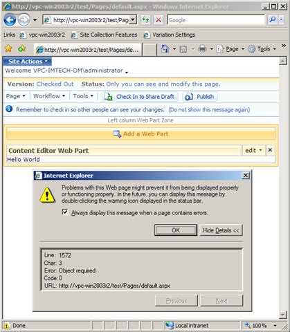 CSS Causes JavaScript Error While Moving Web Parts In Edit Mode
